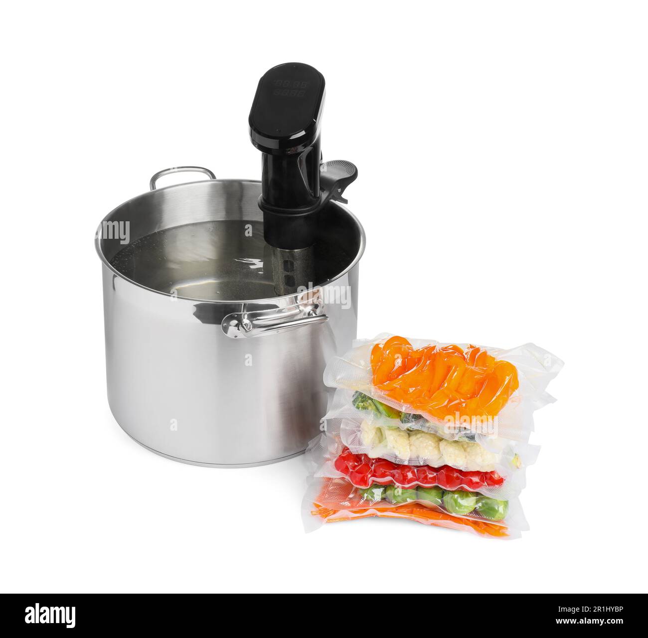 Thermal immersion circulator in pot and vacuum packs with different ...