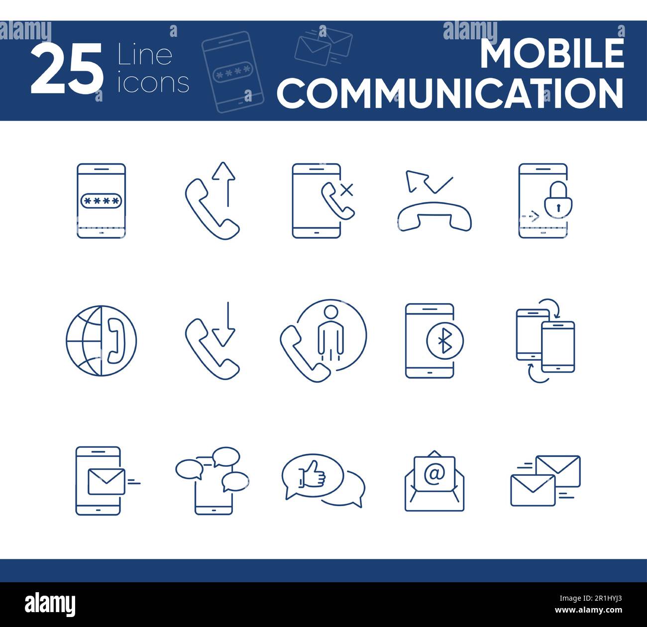 Mobile communication icons Stock Vector Image & Art - Alamy