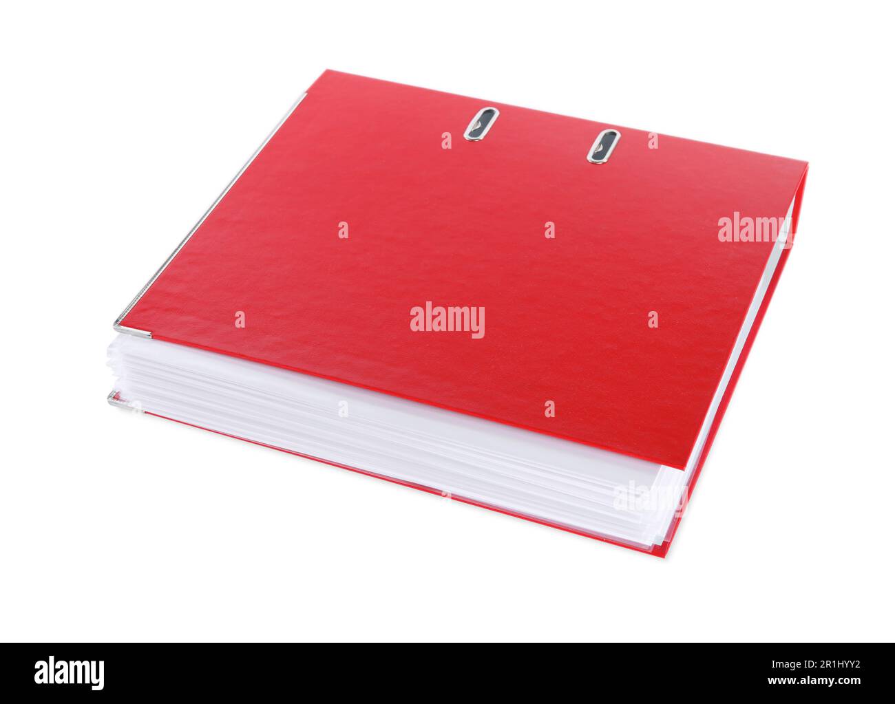 One red office folder isolated on white Stock Photo - Alamy