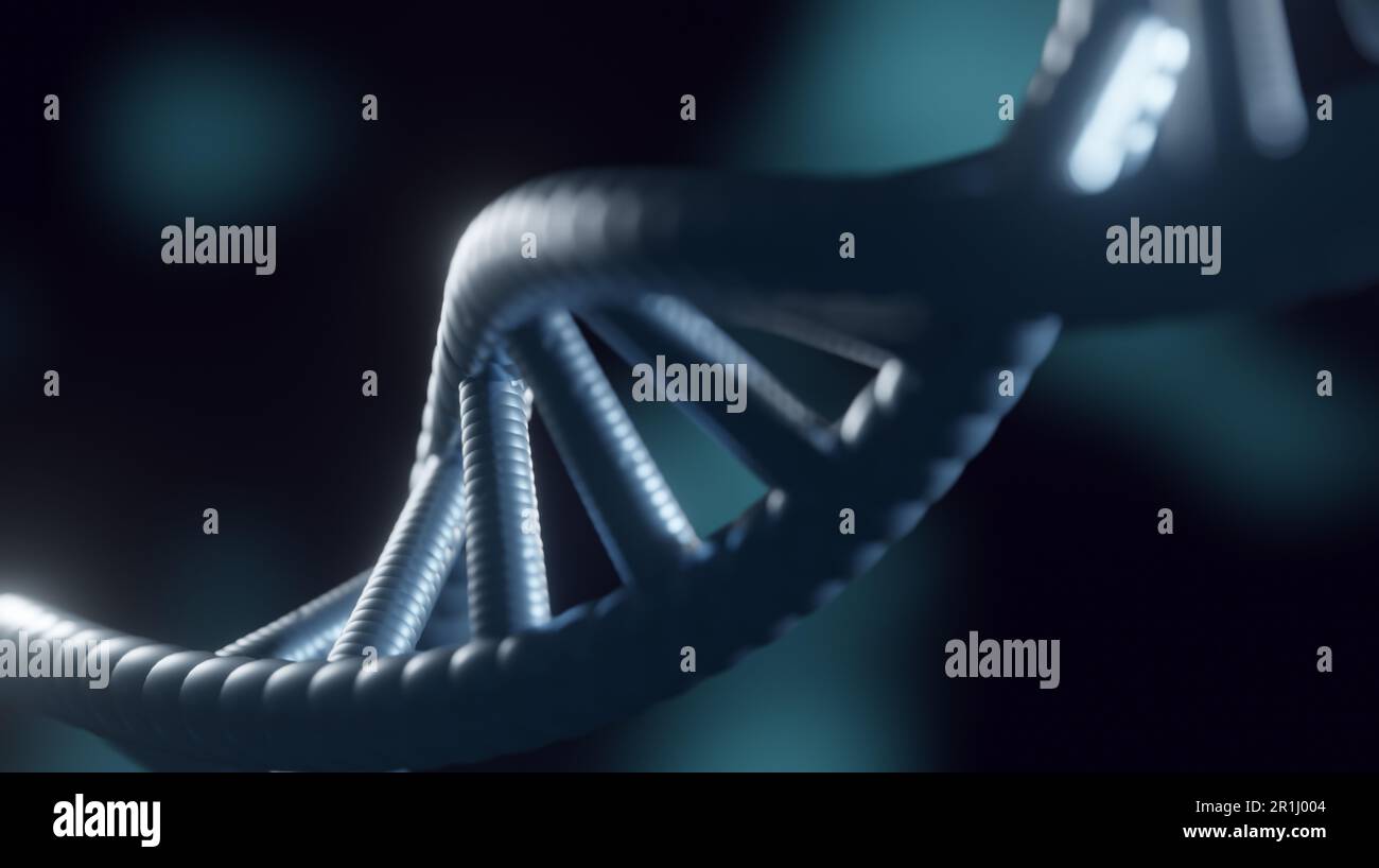 Structure of DNA on dark background. Illustration Stock Photo - Alamy