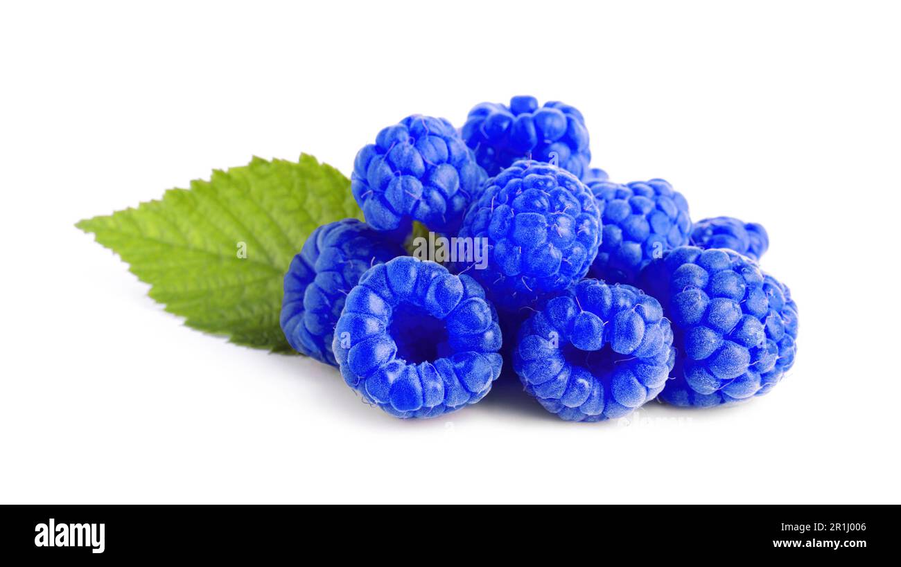 Fresh tasty blue raspberries isolated on white Stock Photo - Alamy