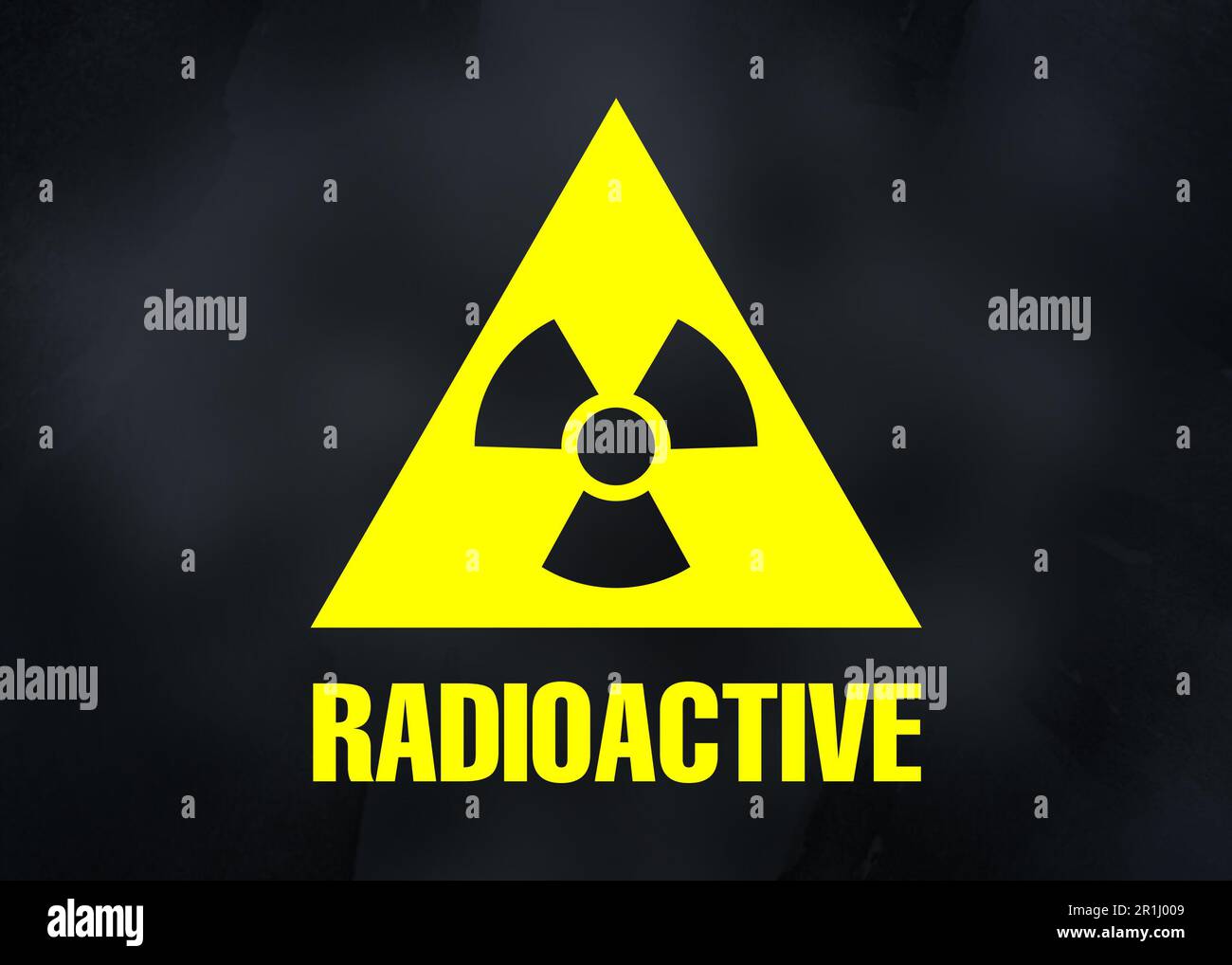 Radioactive sign on black background. Hazard symbol Stock Photo - Alamy