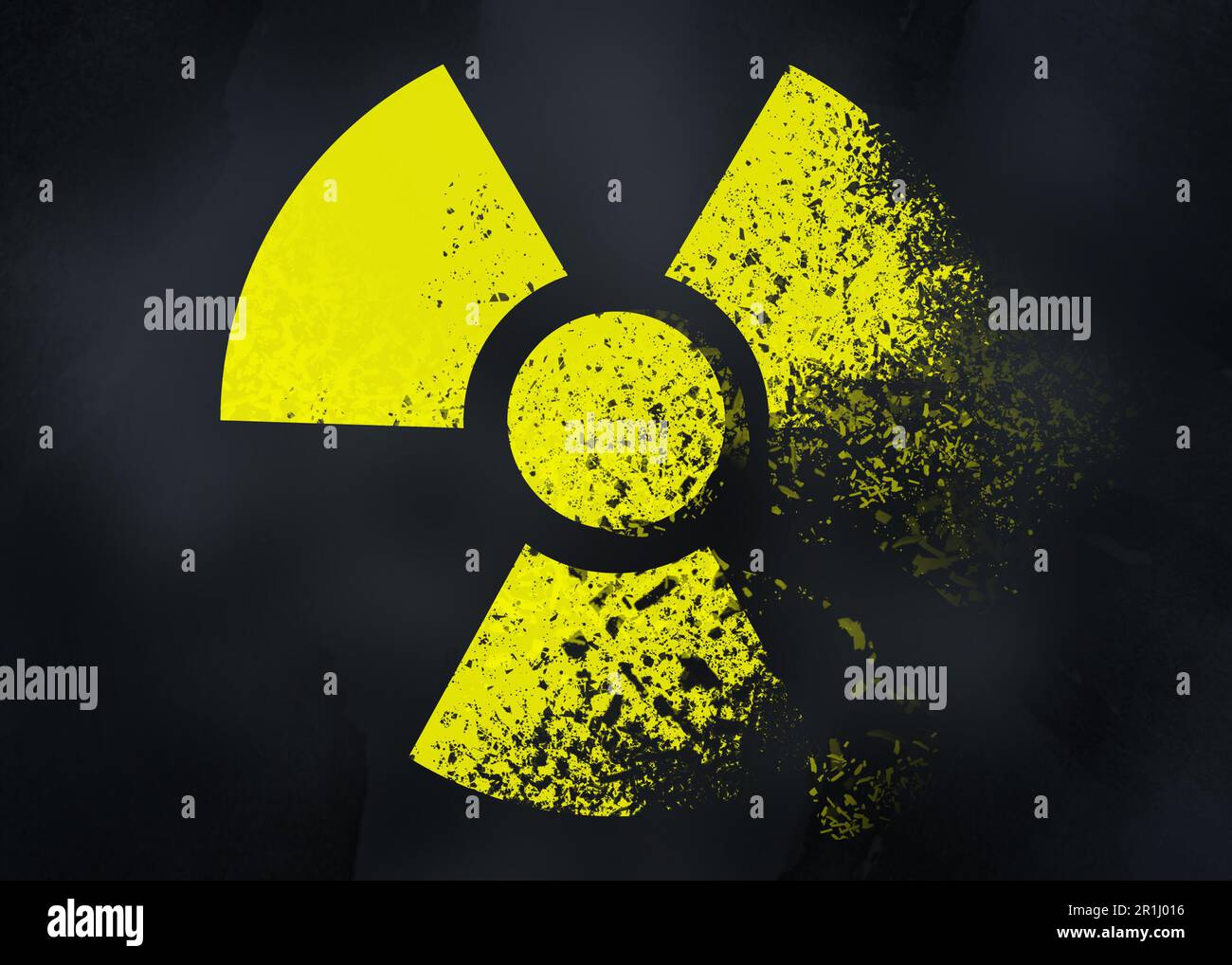 Radioactive sign on black background. Hazard symbol Stock Photo - Alamy