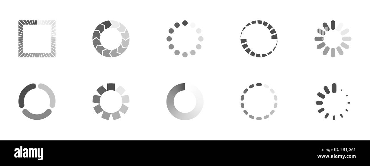 Download sign set. Load icons set. Load system. Data load. Loading bar ...