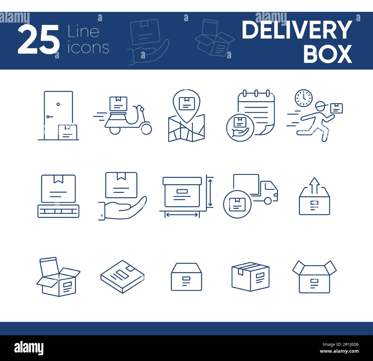 Delivery box icons Stock Vector Image & Art - Alamy