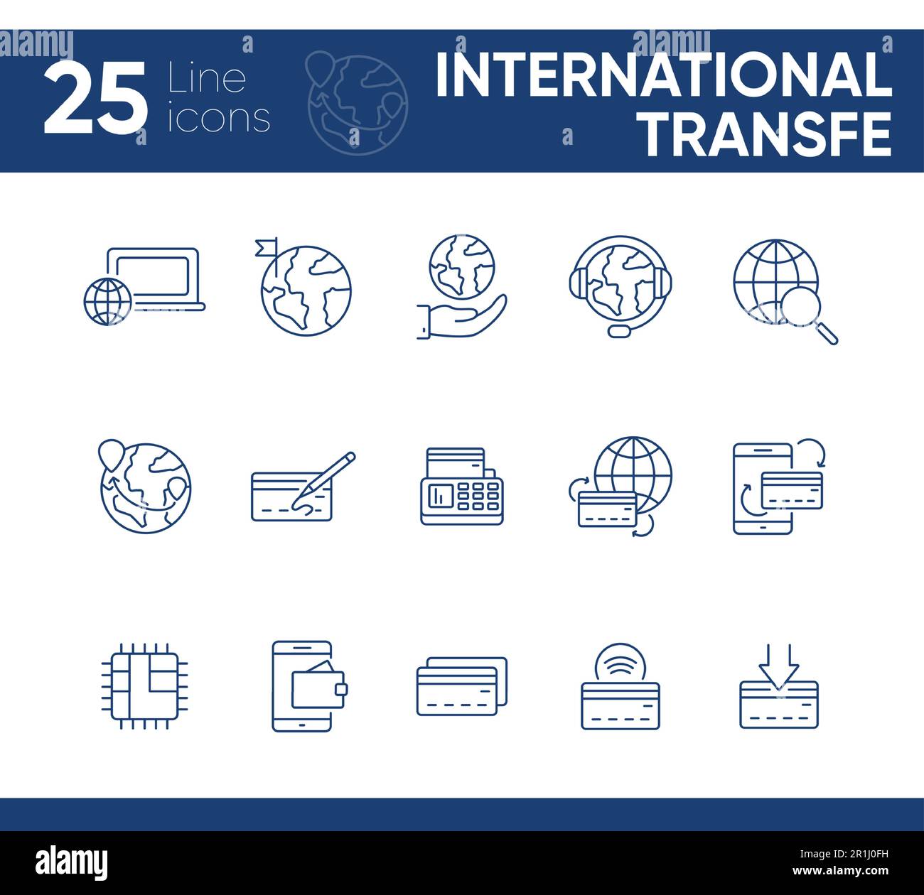 International transfer line icon set Stock Vector Image & Art - Alamy