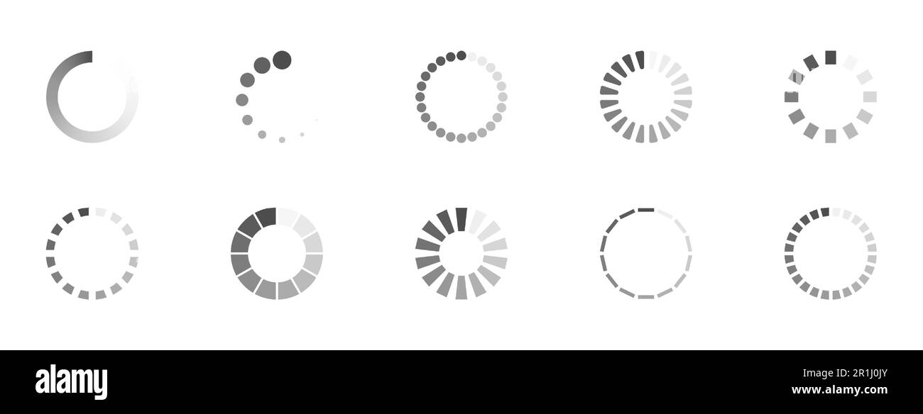 Download sign set. Load icons set. Load system. Data load. Loading bar ...