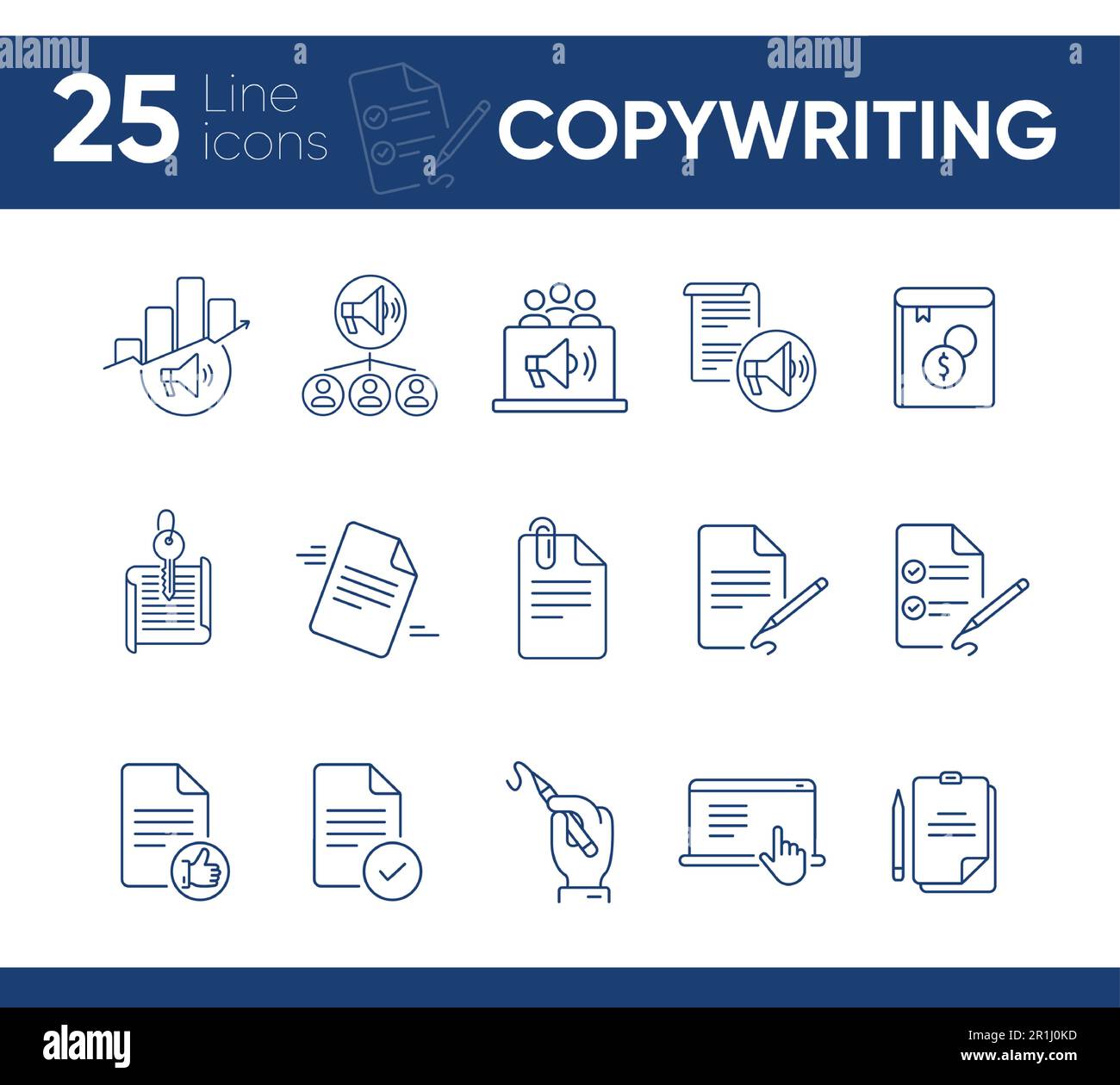 Copywriting line icons Stock Vector Image & Art - Alamy