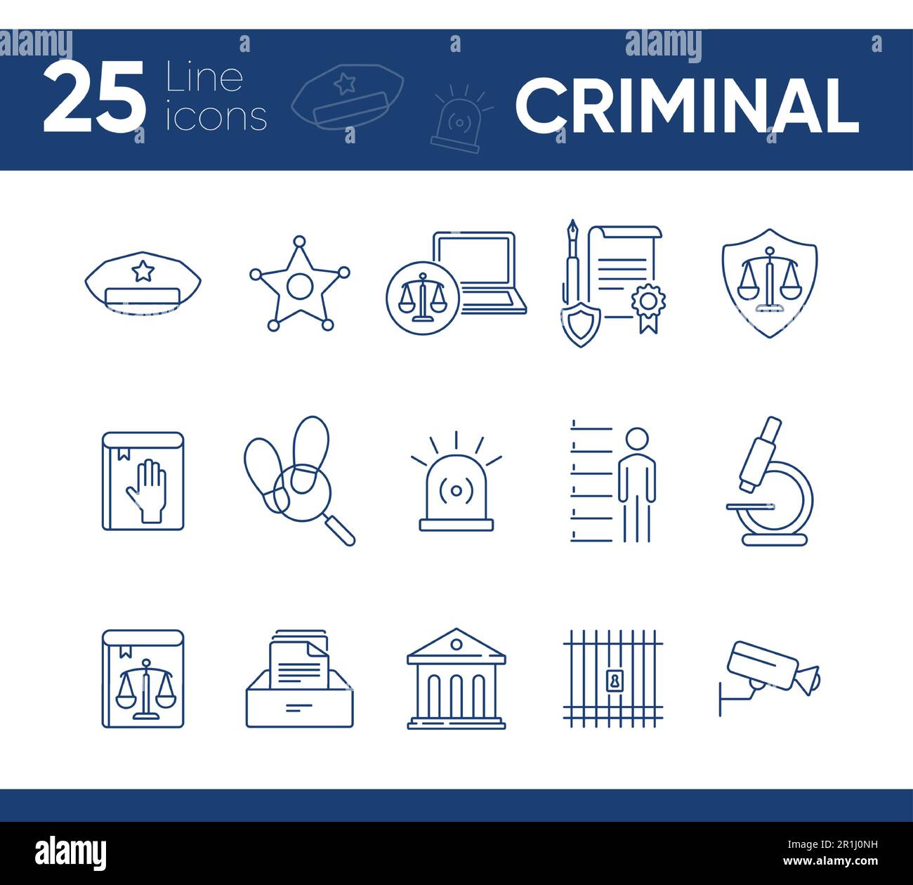 Arrest warrant icon outline hi-res stock photography and images - Alamy