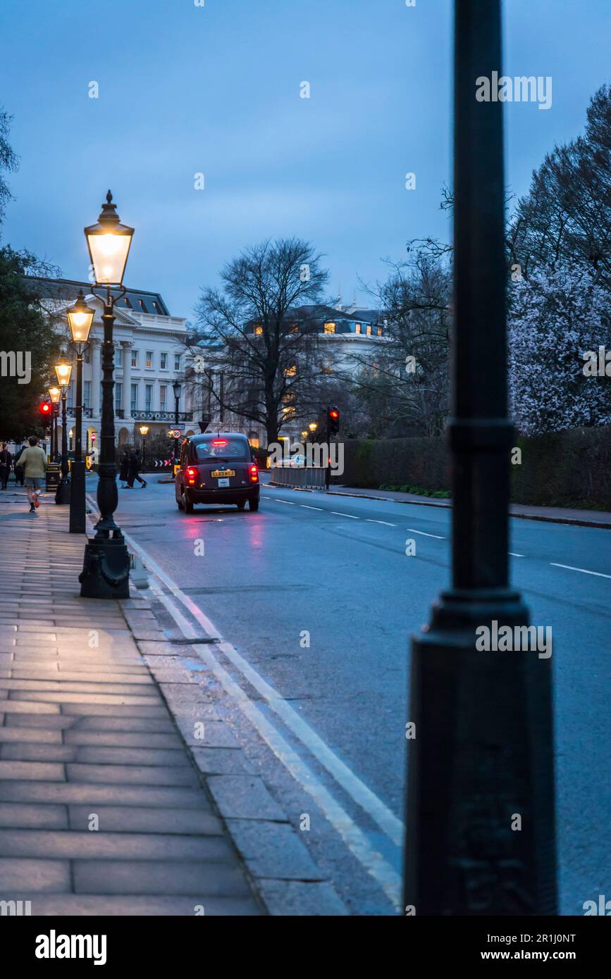 Posh street near Regent's Park at dusk, London, England, UK Stock Photo ...