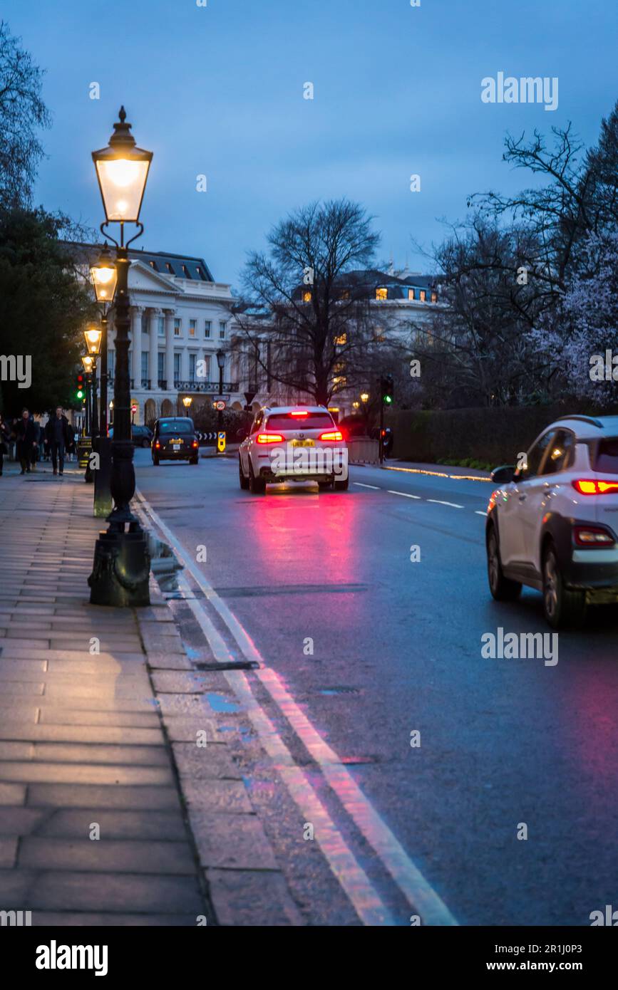 Posh street near Regent's Park at dusk, London, England, UK Stock Photo ...