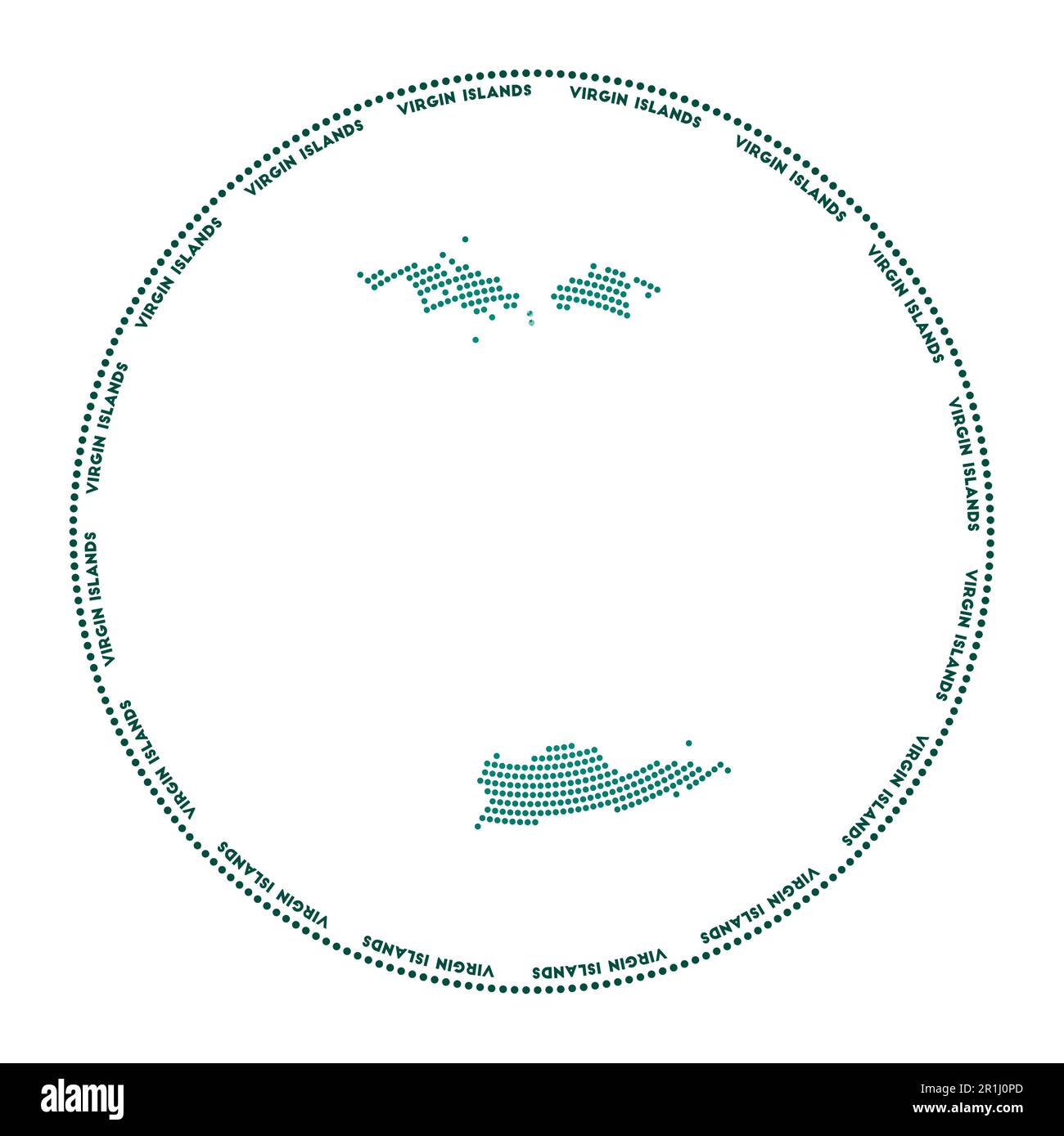 Virgin Islands round logo. Digital style shape of Virgin Islands in ...