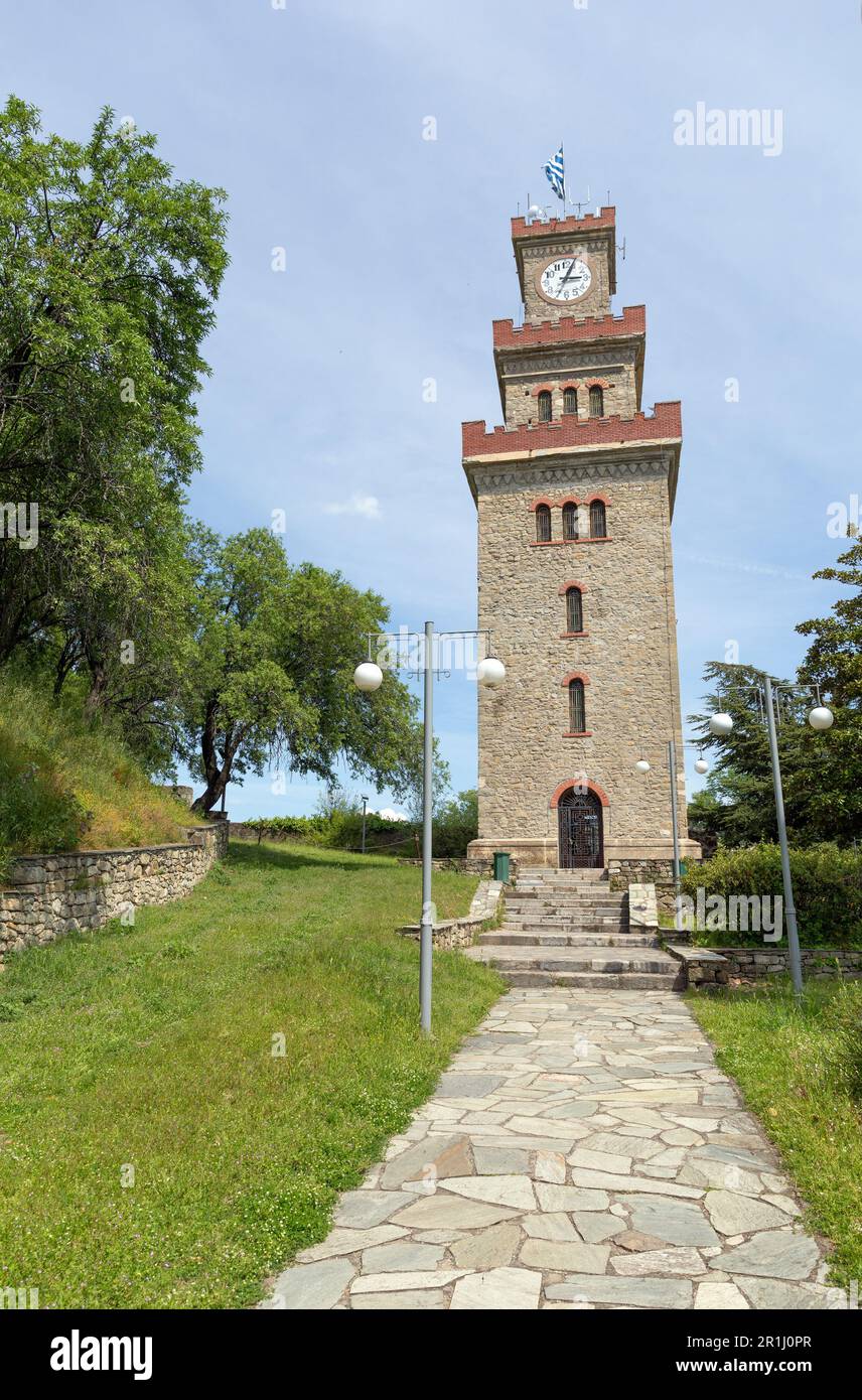 Clock Tower of the Byzantine Castle in Trikala, Thessaly, Greece Stock ...