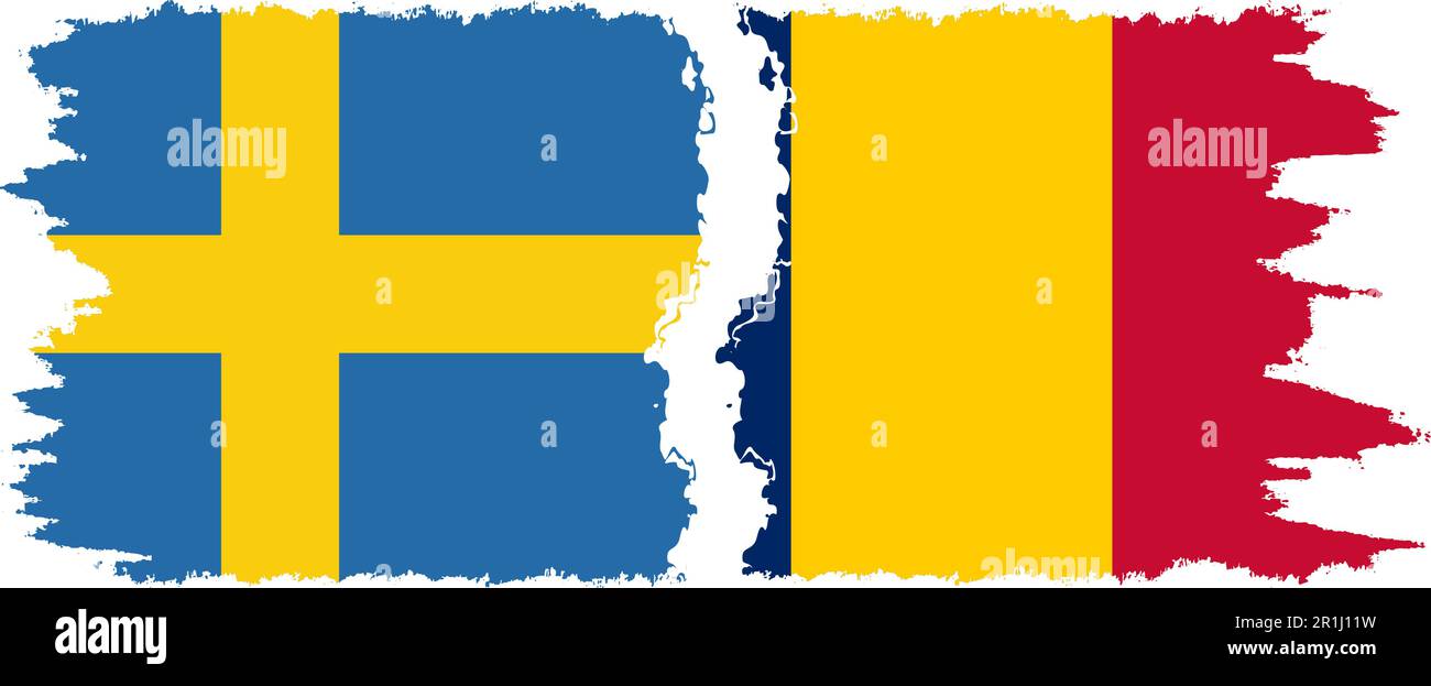 Chad and Sweden grunge flags connection, vector Stock Vector Image ...