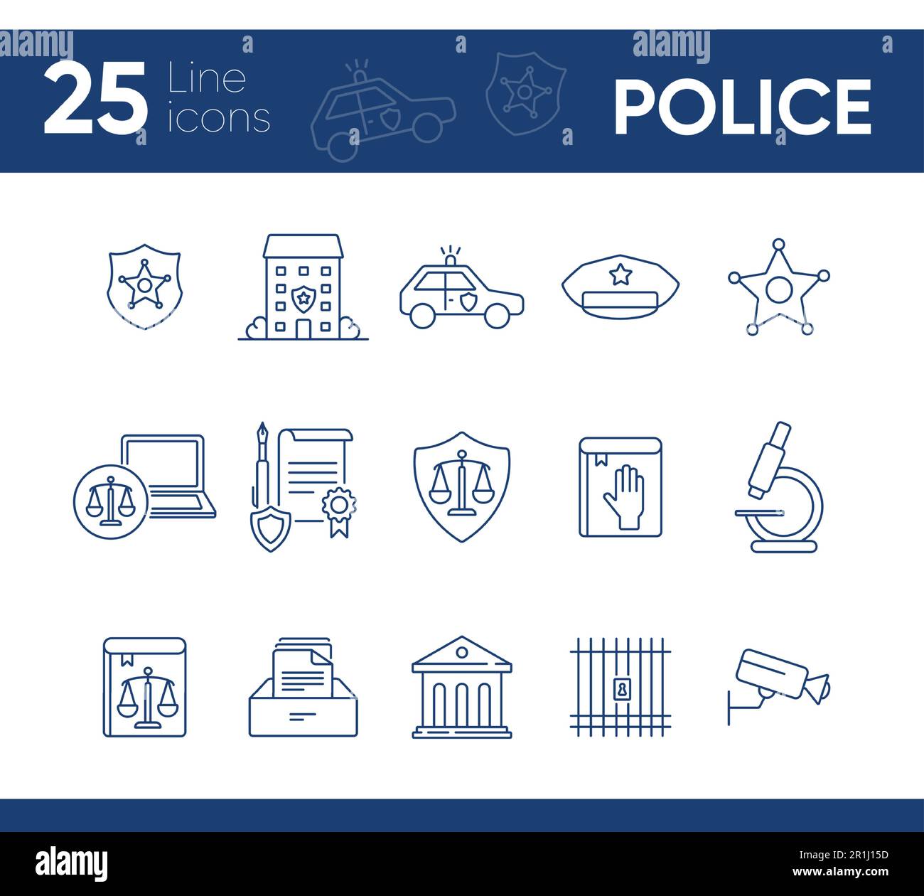 Police line icon set Stock Vector Image & Art - Alamy