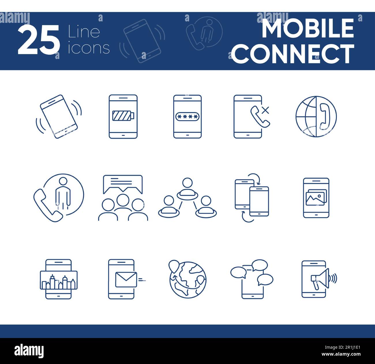 Mobile connect icons Stock Vector Image & Art - Alamy