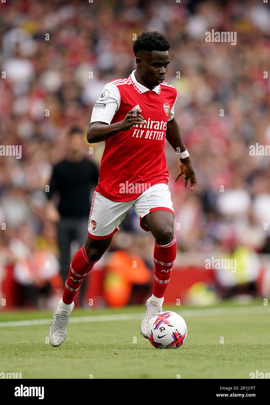 Arsenal’s Bukayo Saka in action during the Premier League match at the ...