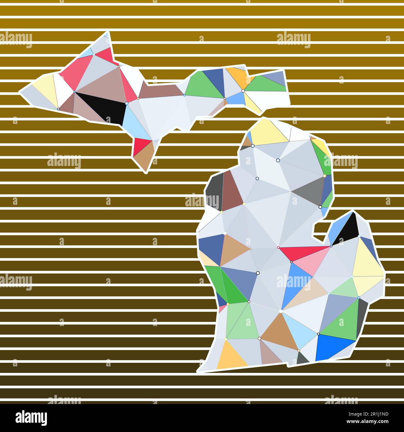 Michigan vector illustration. Michigan design on gradient stripes ...