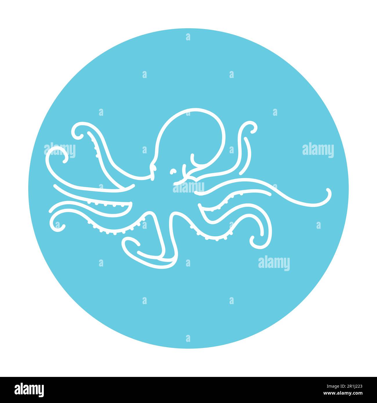 Octopus color line illustration. Ocean fishes Stock Vector Image & Art ...