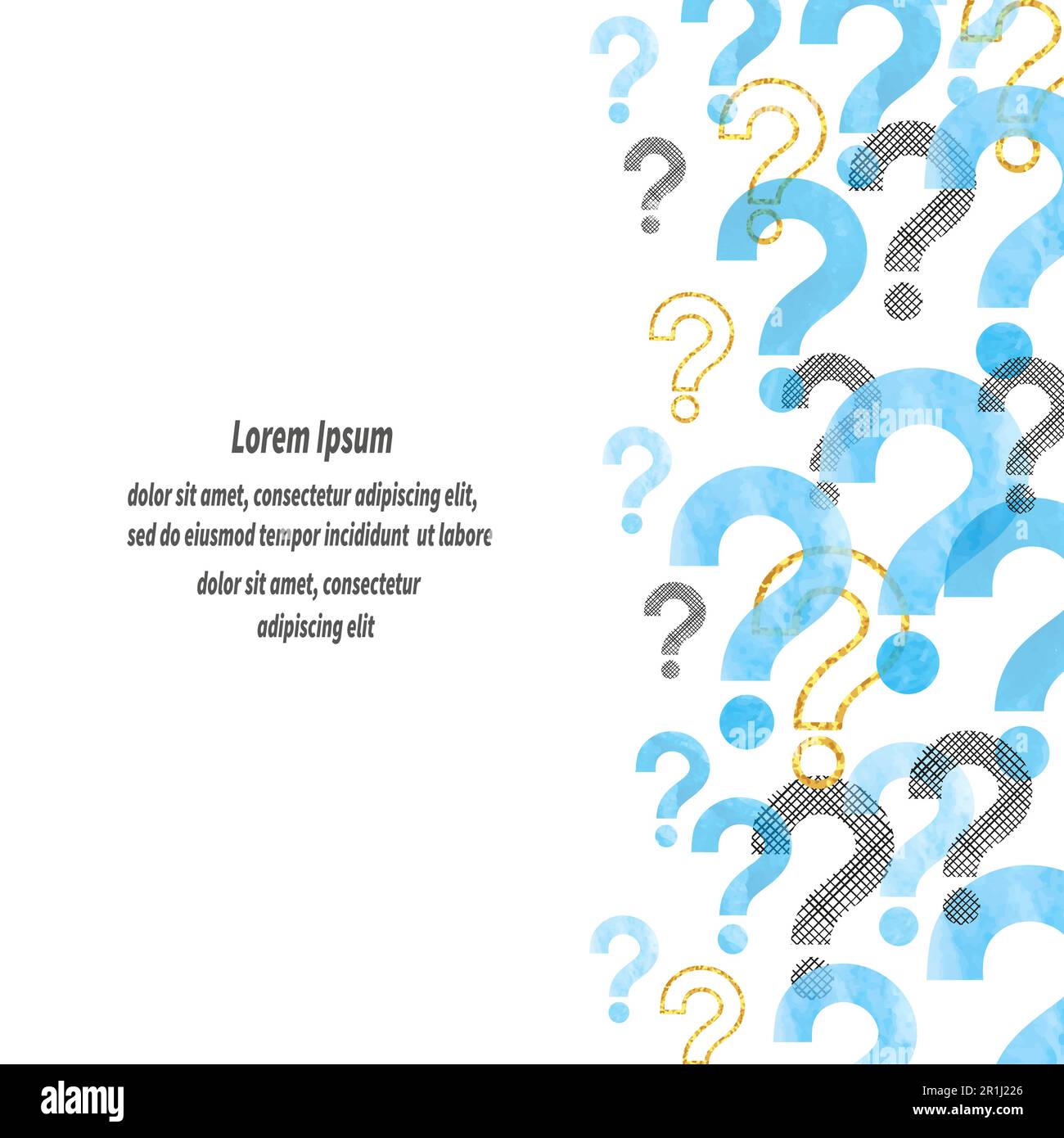 Blue watercolor question mark vector background with place for text ...