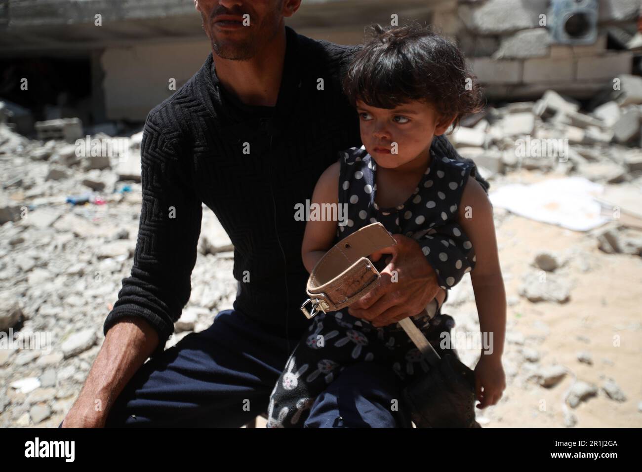 Gaza City. Palestine. 14th May 2023. The Nabhan family lost their home ...