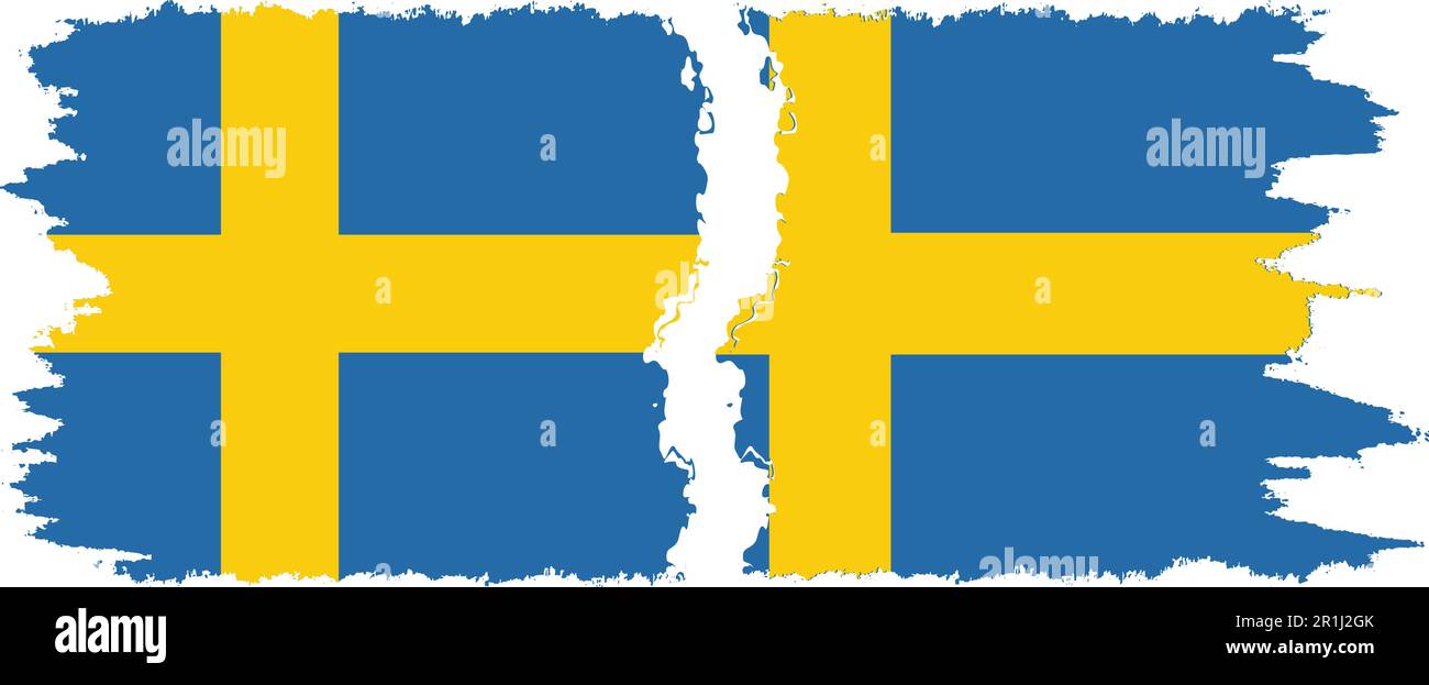 Sweden and Sweden grunge flags connection, vector Stock Vector Image ...