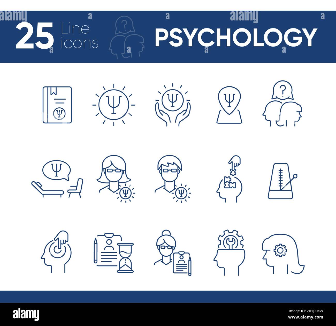 Psychology line icon set Stock Vector Image & Art - Alamy