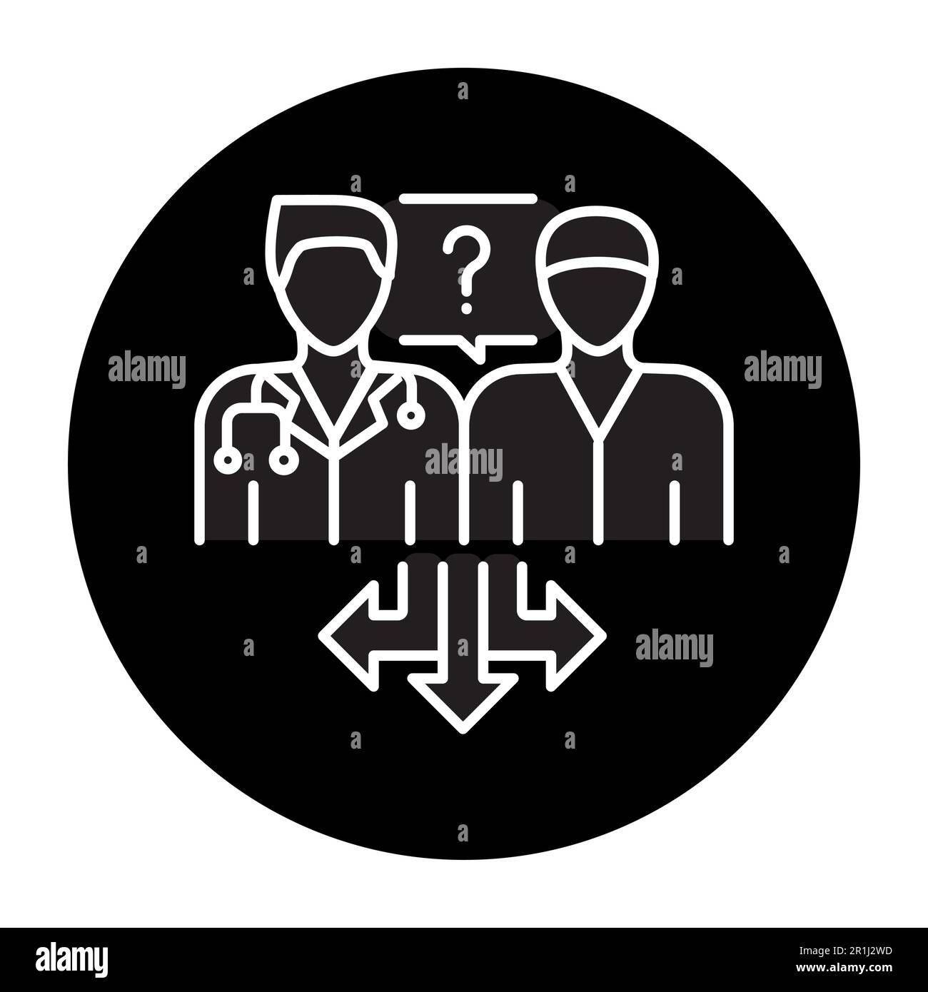 Choose a doctor color line icon. Pictogram for web page, mobile app ...