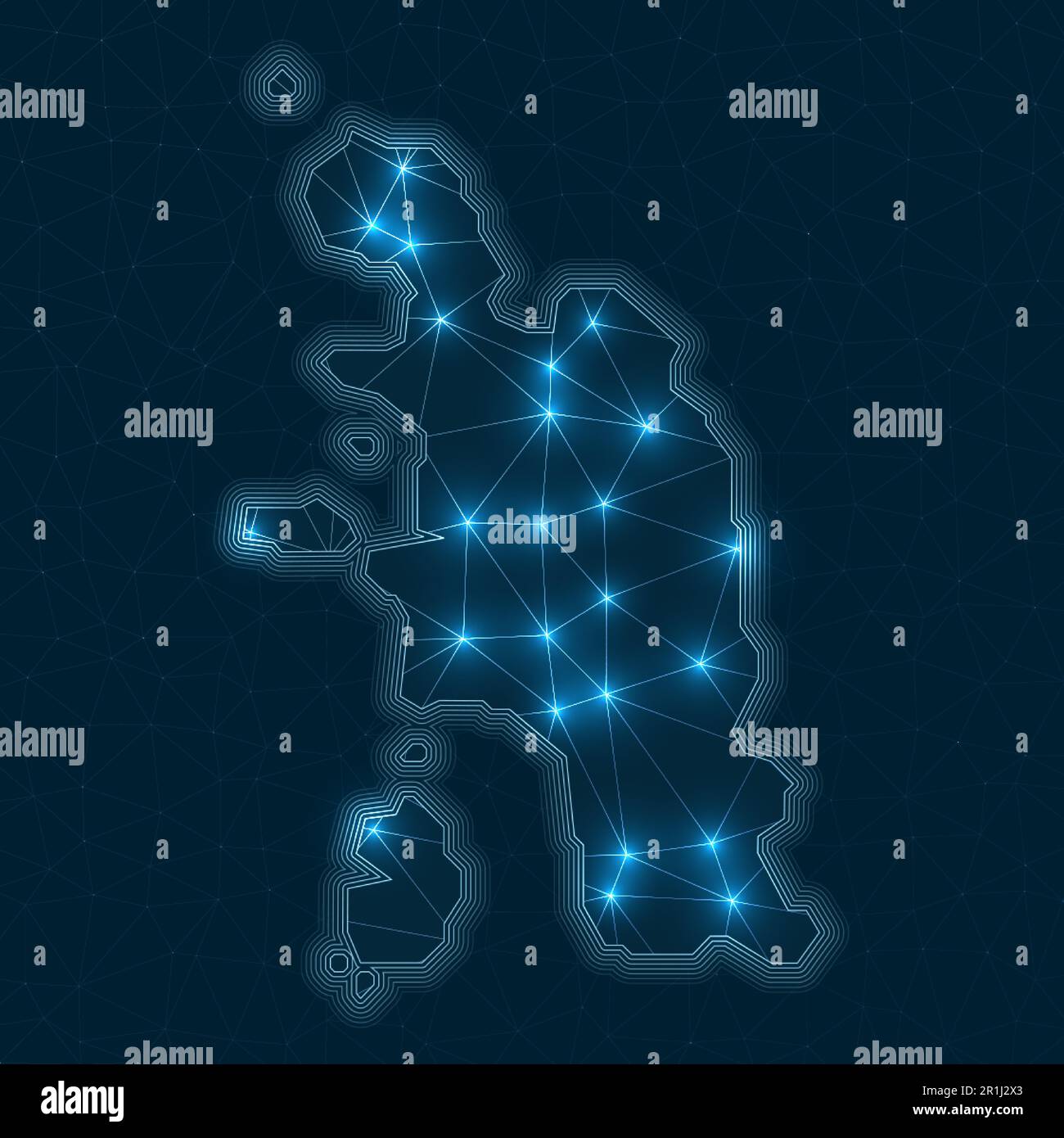 Pangkor Island network map. Abstract geometric map of the island ...