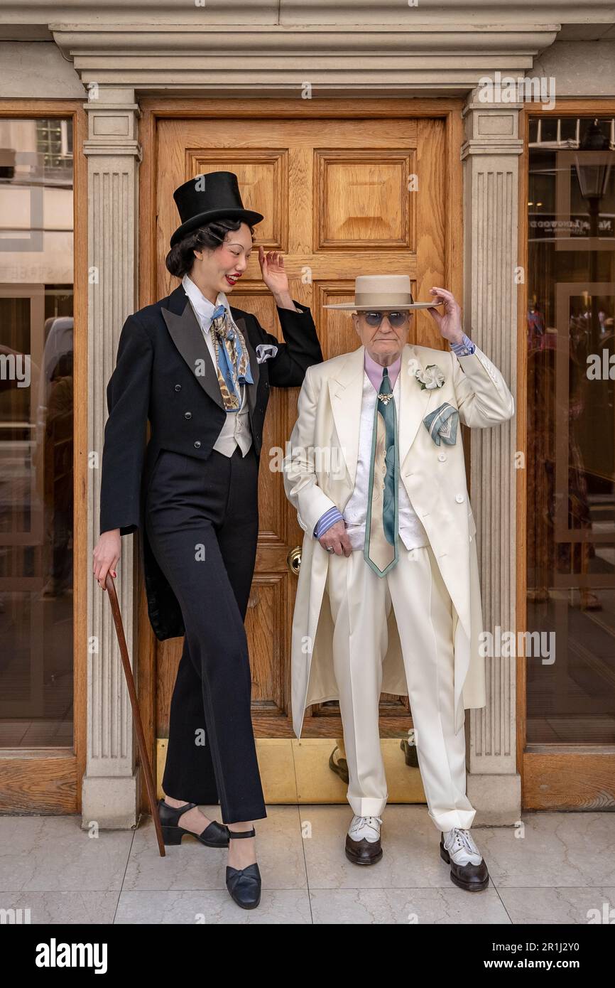 London, UK. 14th May 2023. The Grand Flaneur Walk. Impeccably dressed ...