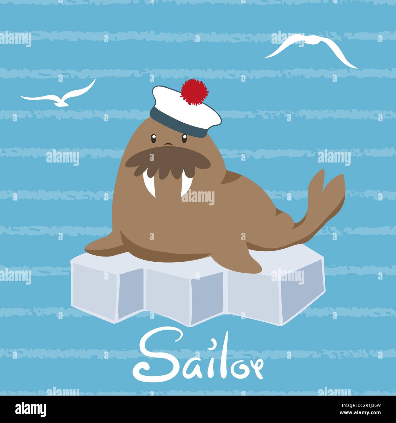 Seal on block of ice Stock Vector Images - Alamy