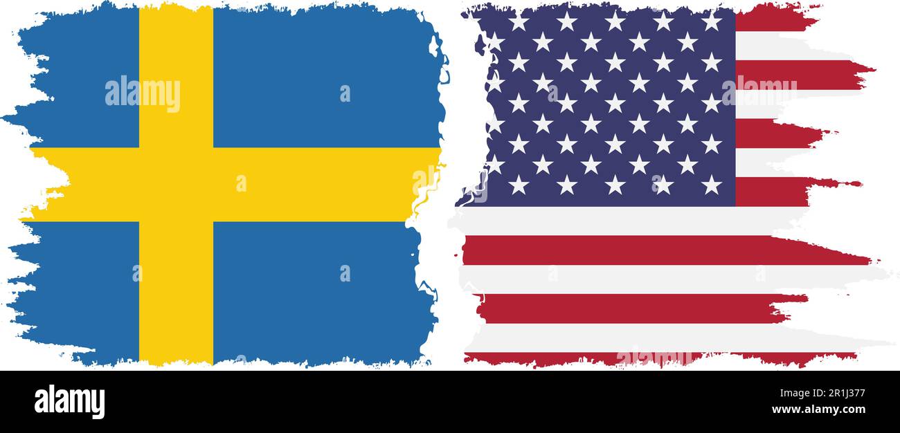 United States and Sweden grunge flags connection, vector Stock Vector ...