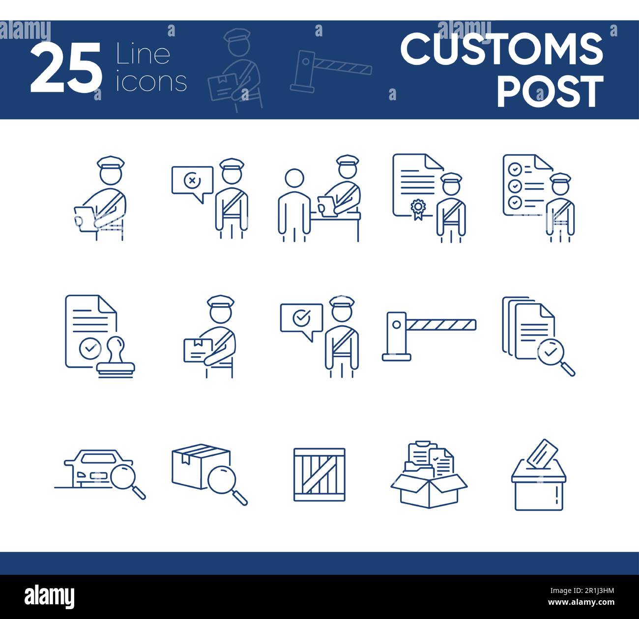 Customs post icons Stock Vector Image & Art - Alamy