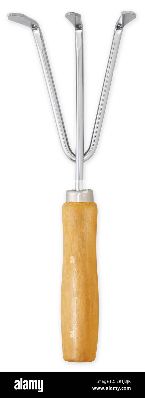 Hand spud rake with wooden handle, weeding and turning soil, garden ...