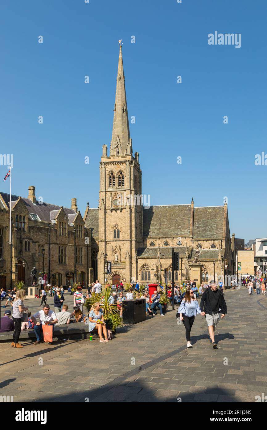 Durham, North East England, UK - 22 April 2019: St Nicholas Church ...