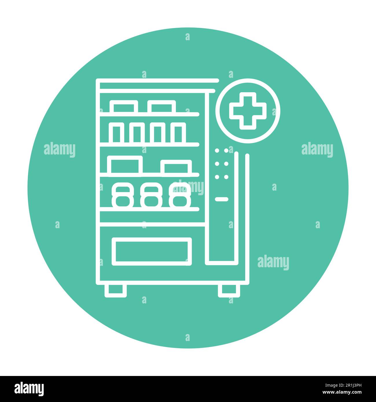 Medical vending machine color line icon. Pictogram for web page, mobile ...
