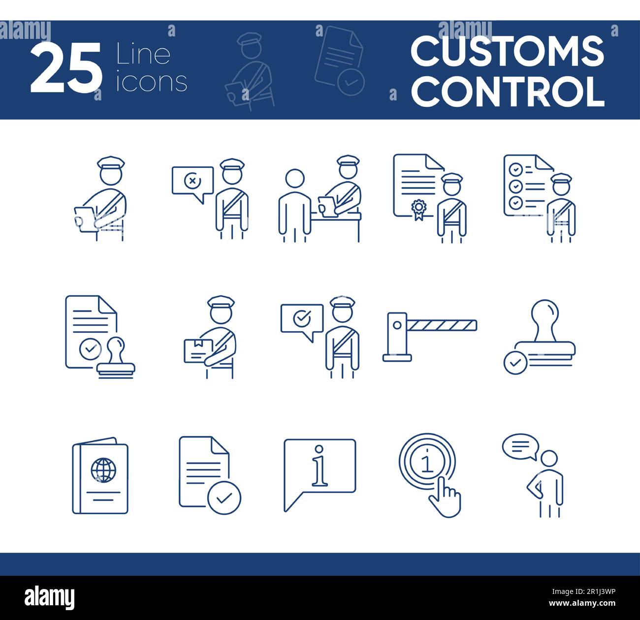 Customs control icons Stock Vector Image & Art - Alamy