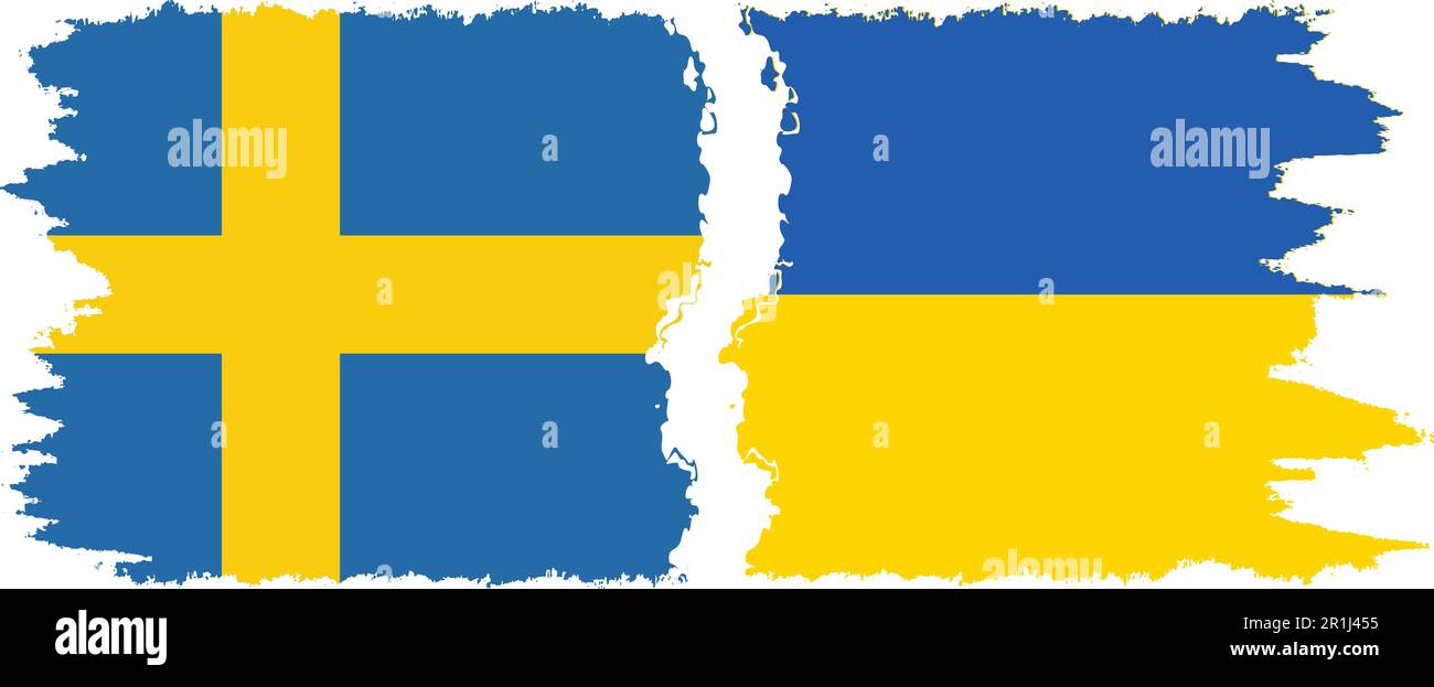 Ukraine and Sweden grunge flags connection, vector Stock Vector Image ...