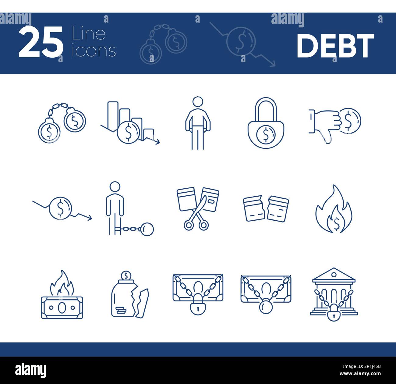 Decline cash sign card Stock Vector Images - Alamy