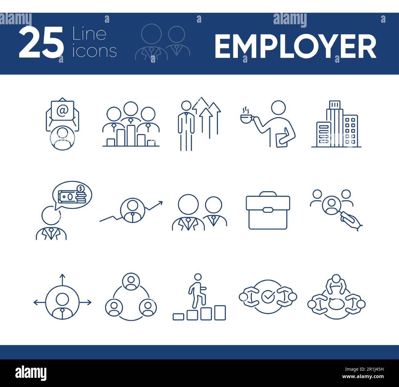 Employer line icon set Stock Vector Image & Art - Alamy