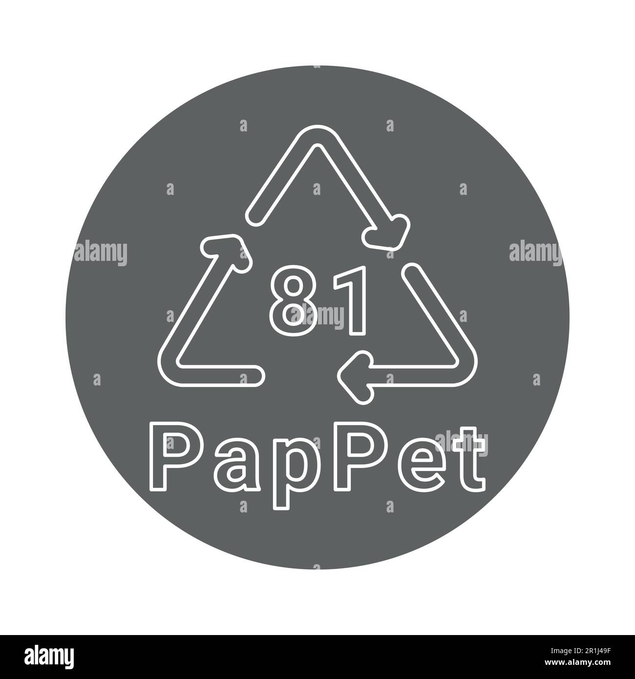Composites recycling PapPet 81 line icon. Consumption code. Editable ...