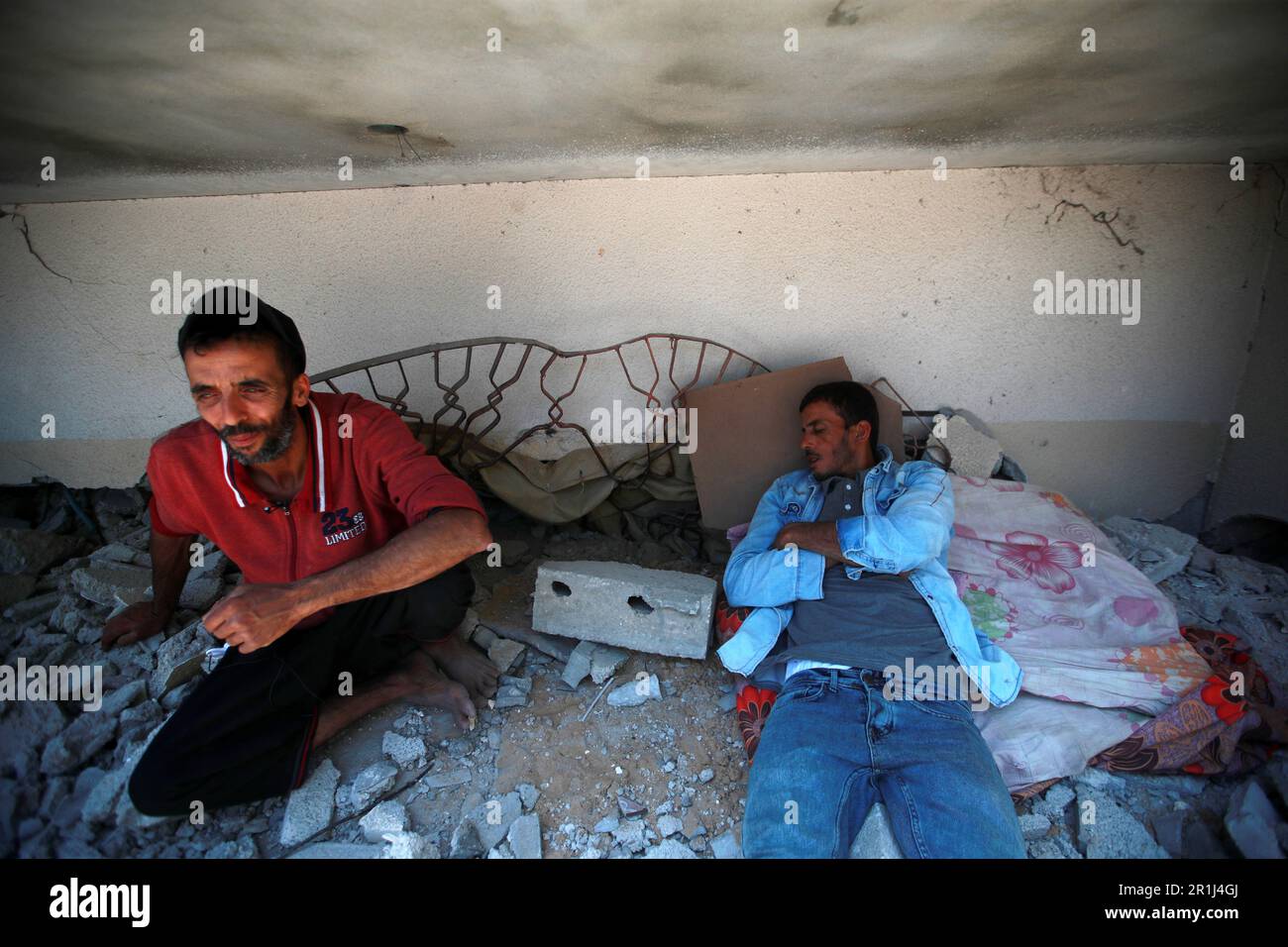 Gaza City. Palestine. 14th May 2023. The Nabhan family lost their home ...