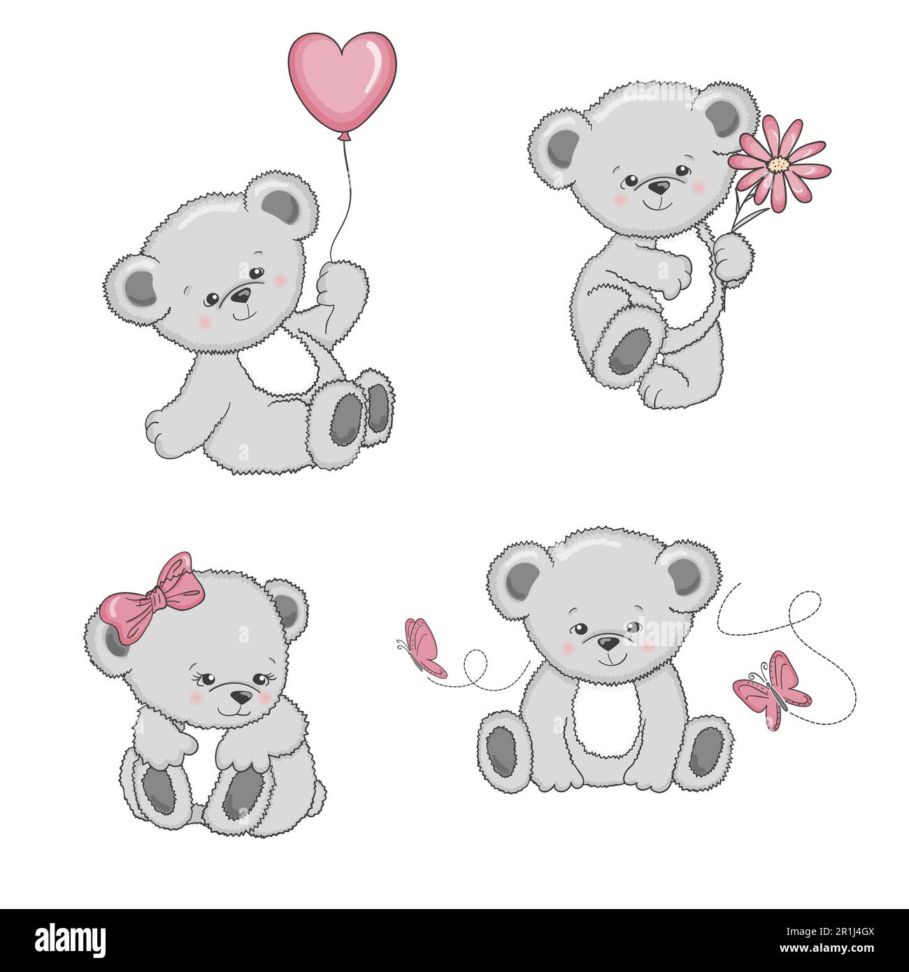 Vector toy teddy bears set Stock Vector Images - Alamy
