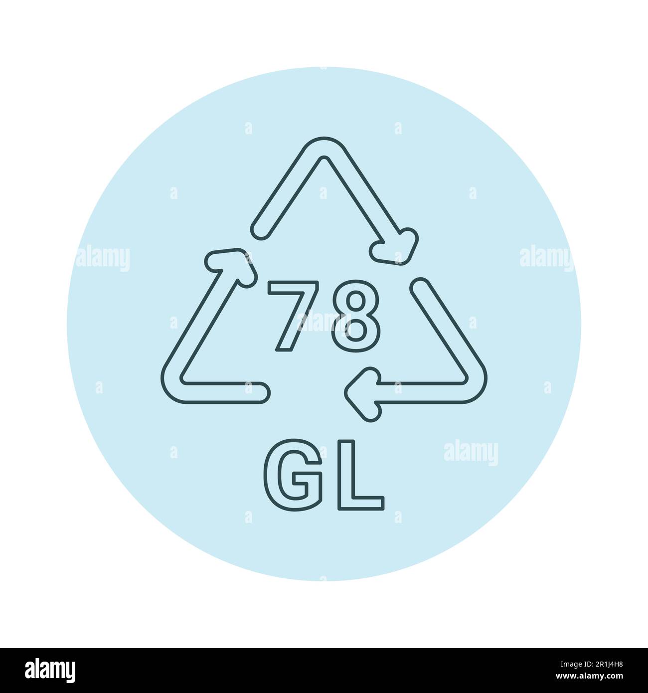Glass recycling code GL 78 line icon. Consumption code. Editable stroke ...