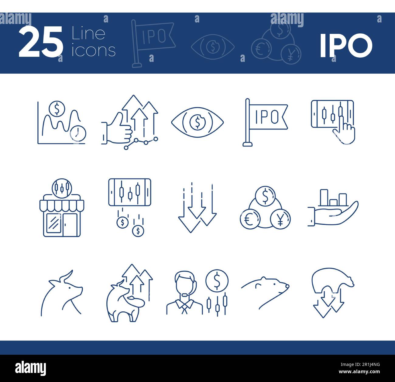 IPO line icon set Stock Vector Image & Art - Alamy