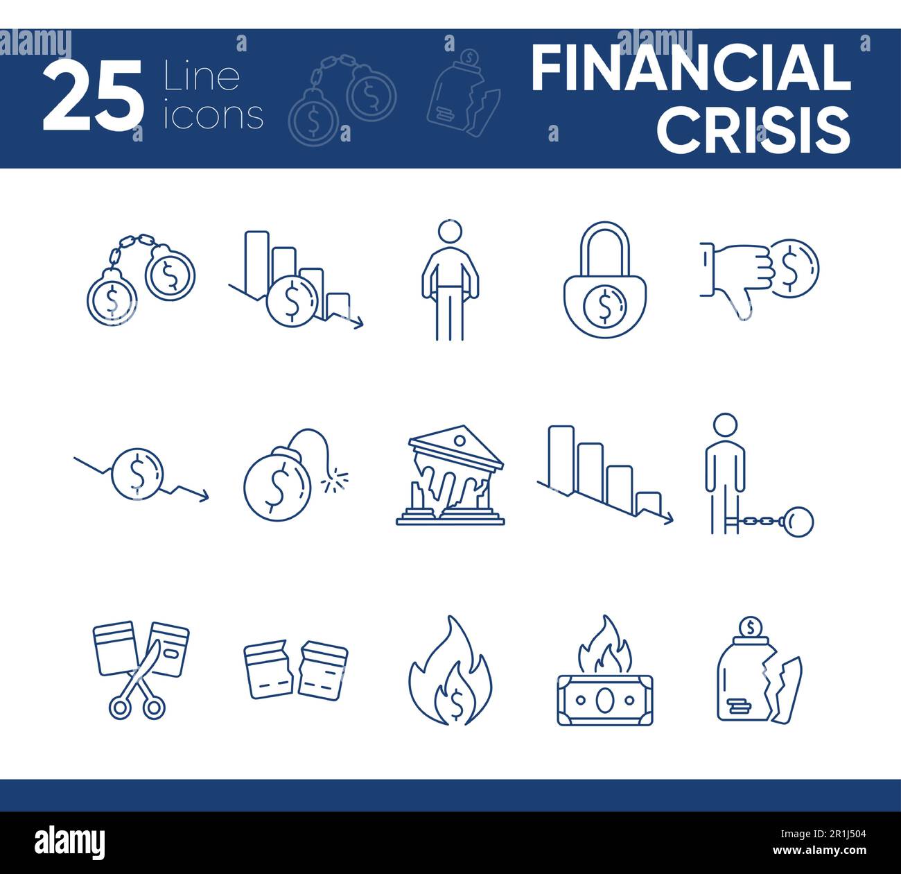 Decline cash sign card Stock Vector Images - Alamy