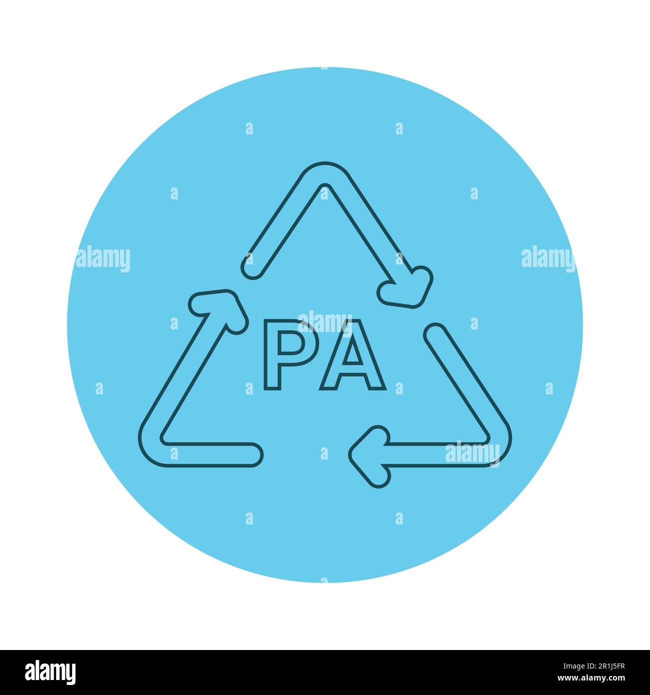 Plastic recycling code PA line icon. Consumption code resin, polyamide ...