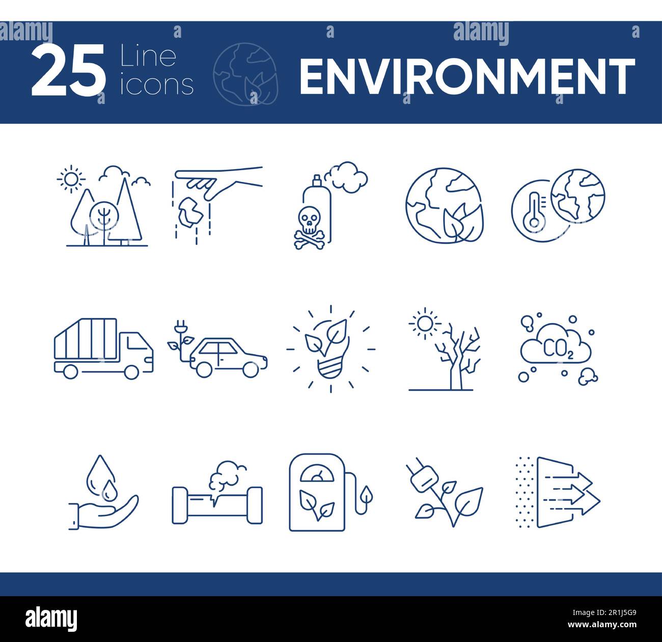Environment line icons Stock Vector Image & Art - Alamy