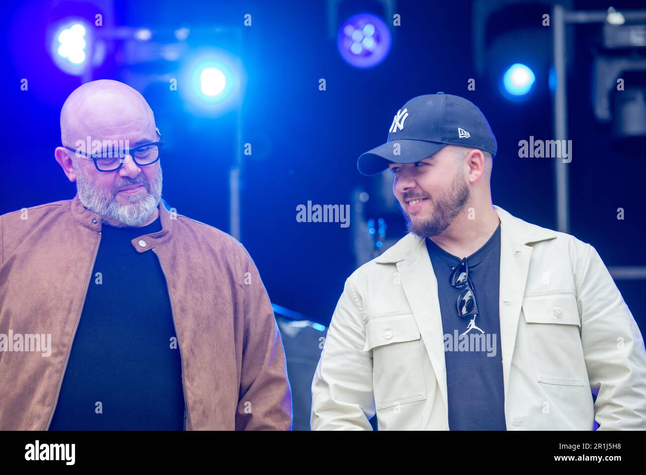 Maasmechelen, Belgium. 14th May, 2023. Luca's father Carlo Brecel and ...