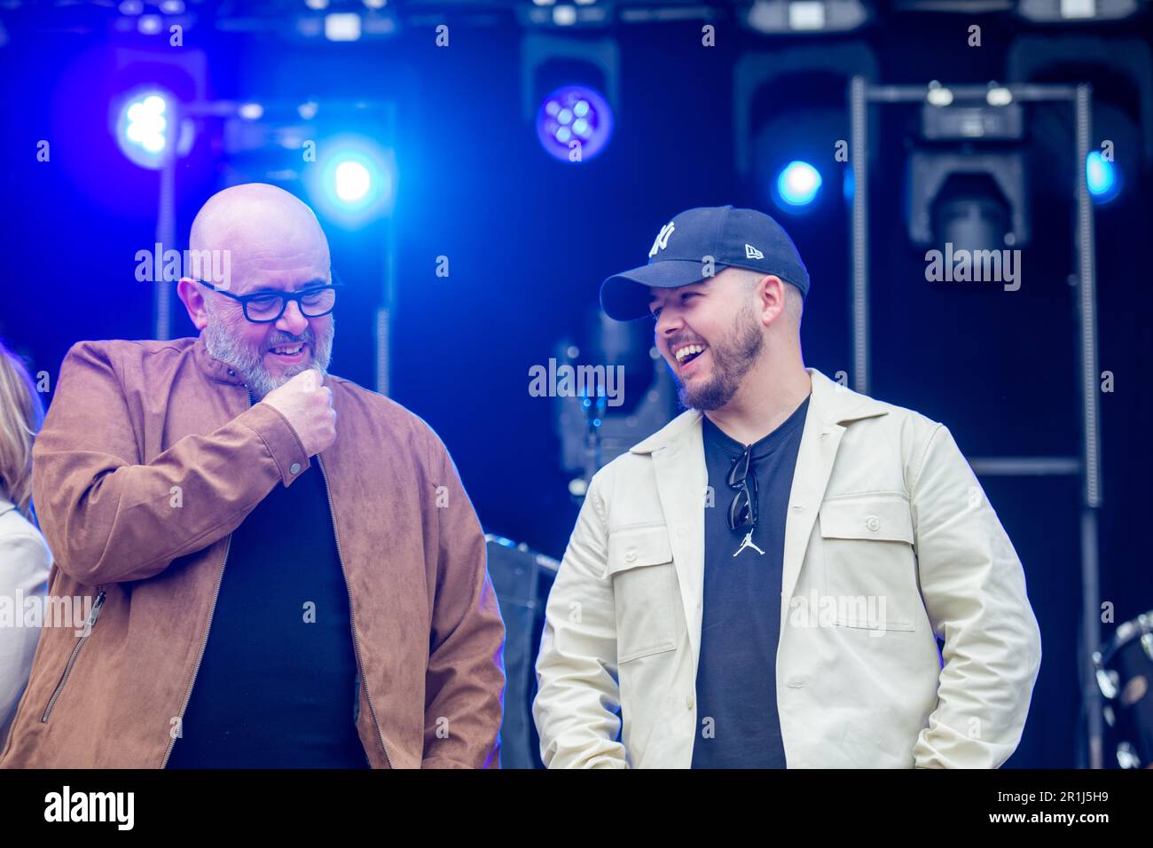 Maasmechelen, Belgium. 14th May, 2023. Luca's father Carlo Brecel and ...